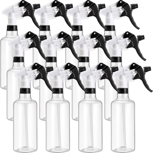 12 Pcs 16 Oz Plastic Spray Bottle, Adjustable Empty Reusable Sprayer ...