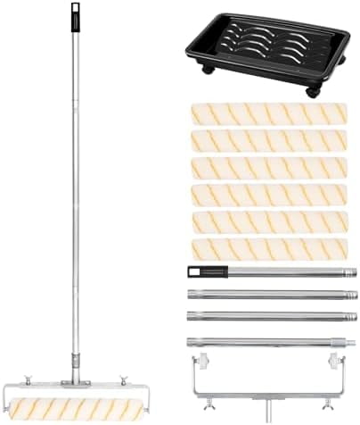 12 Pcs 18 Inch Paint Roller Kit,12-18" Adjustable Roller Frame,Large ...