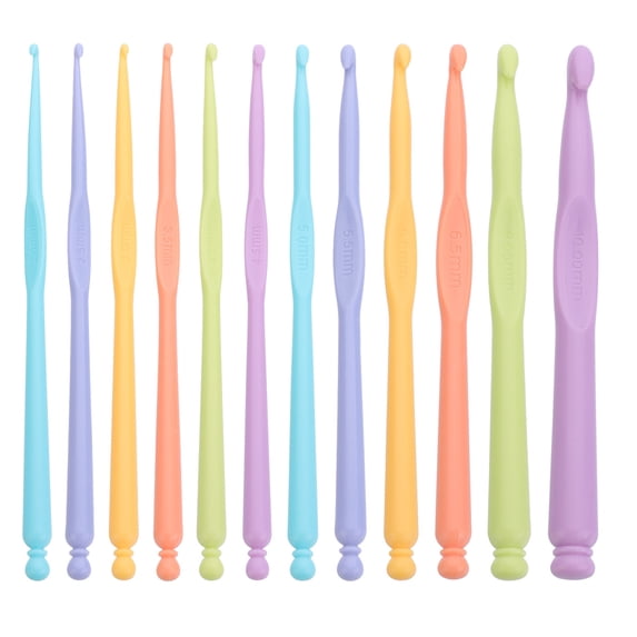 12 Pcs 2.0mm-10.0mm Crochet Hook Set Ergonomical Crochet Needle ...