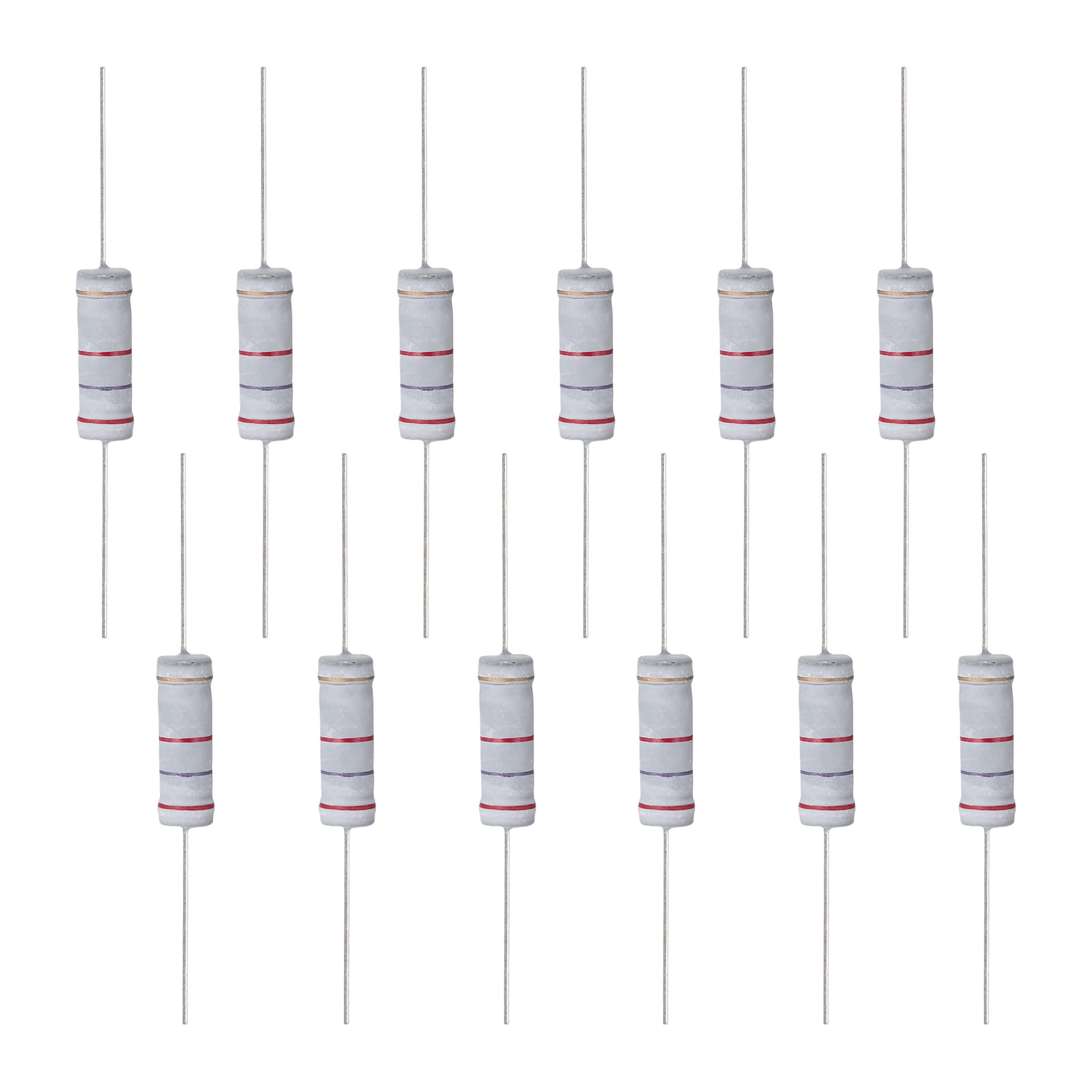 12 Pcs 2.7K ohm Resistor 5 Watt Metal Film Fixed Resistor for ...