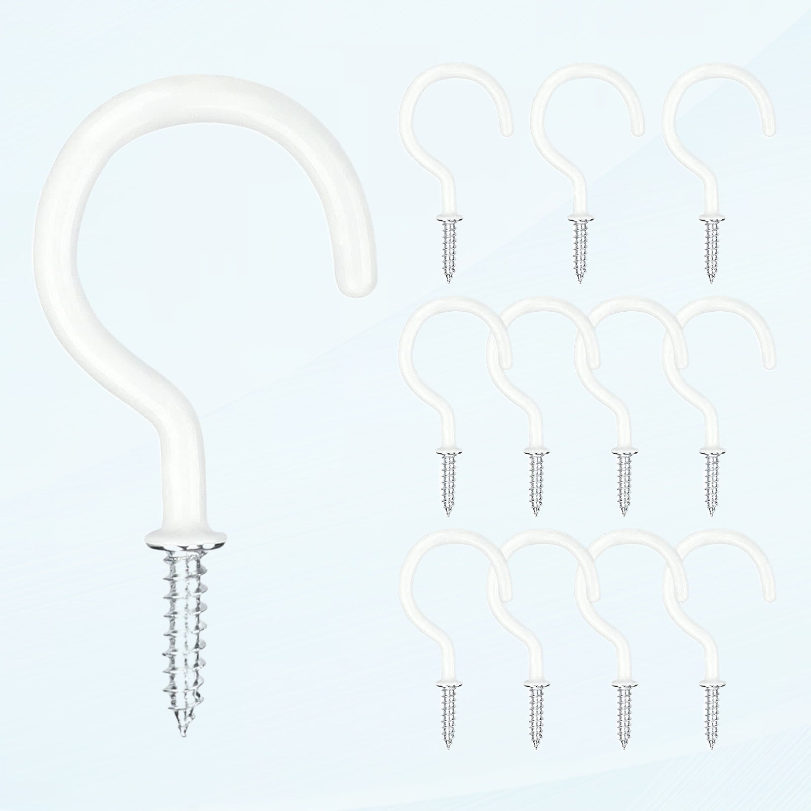 12 Pcs 2 Inch White Mug Cup Hooks Screw in Plastic Coated Ceiling Hooks ...