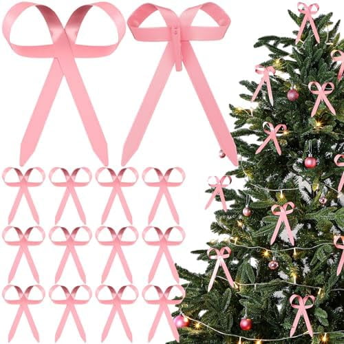 12 Pcs 2025 Metal Christmas Bow Ornaments for Christmas Tree Garland ...