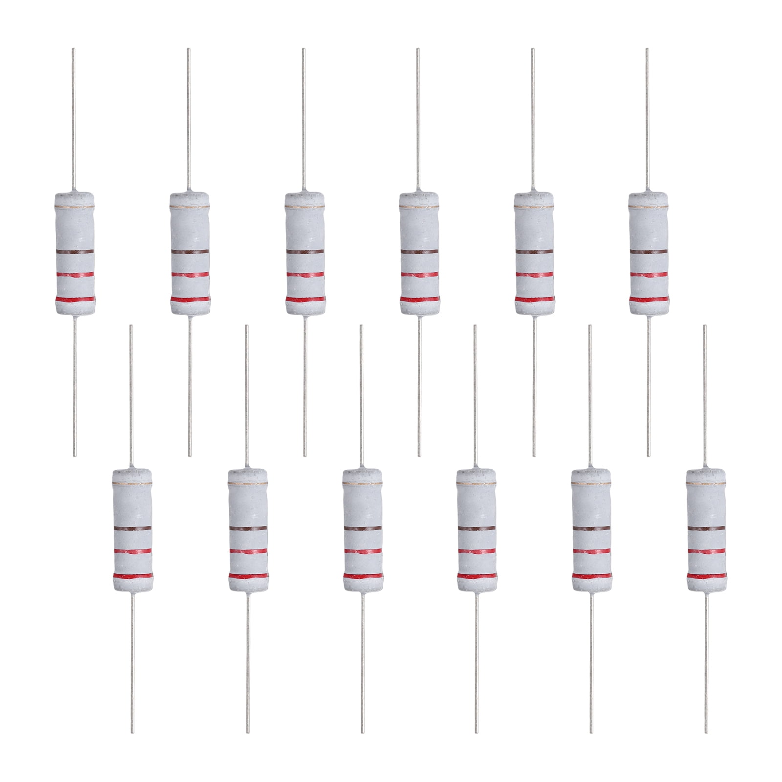 12 Pcs 220 ohm Resistor 5 Watt Metal Film Fixed Resistor for Breadboard ...
