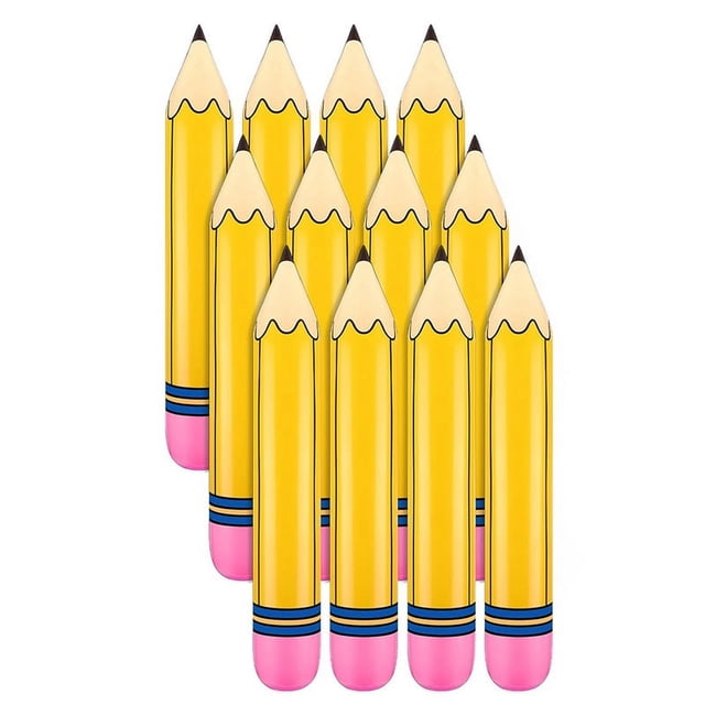 12 Pcs 27 Inch Giant Large Inflatable Pencil Birthday Party Favors ...
