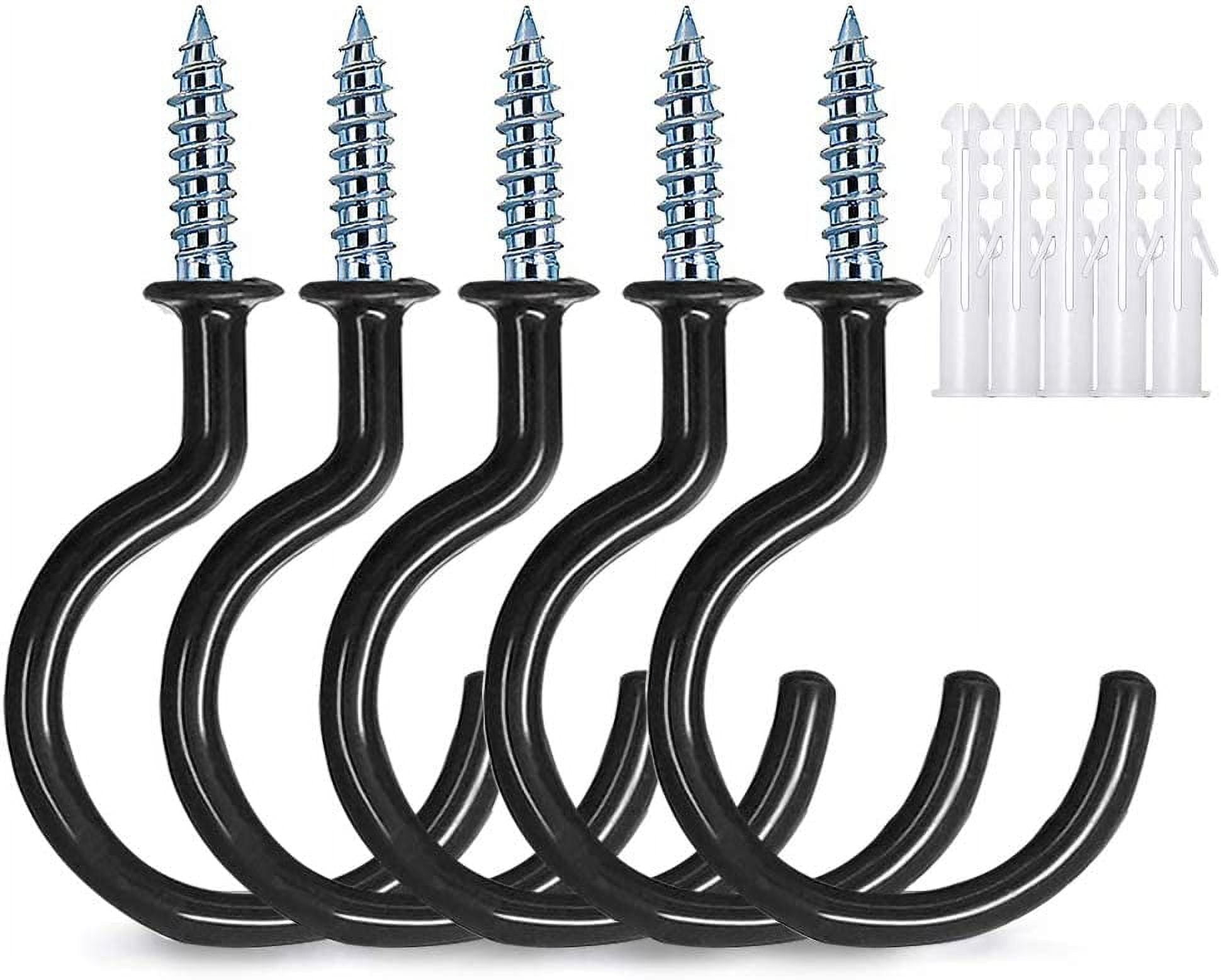 Heebabeys 12 Pcs 2Inches White Ceiling Hooks, Vinyl Coated Screw-in ...