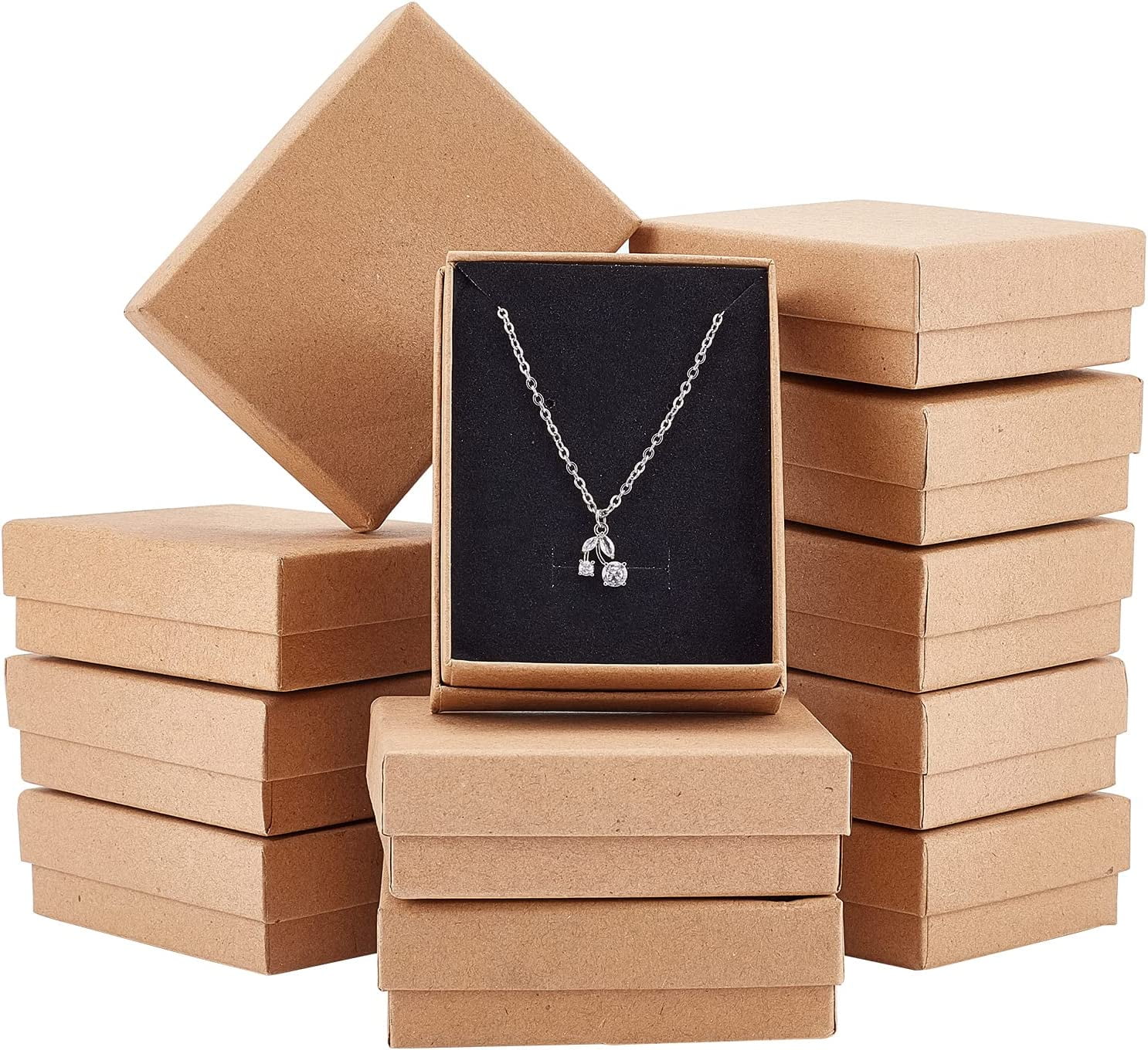 12 Pcs 3.54" Long Rectangle Cardboard Jewelry Set Boxes with Sponge ...