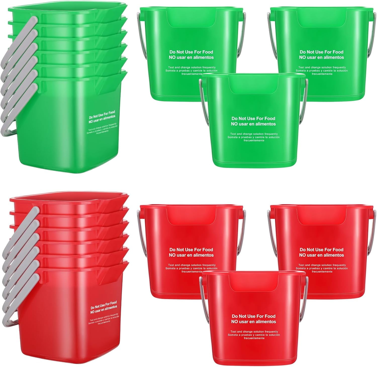 12 Pcs 3 Quart Cleaning Bucket Small Sanitizing Square Bucket Detergent ...