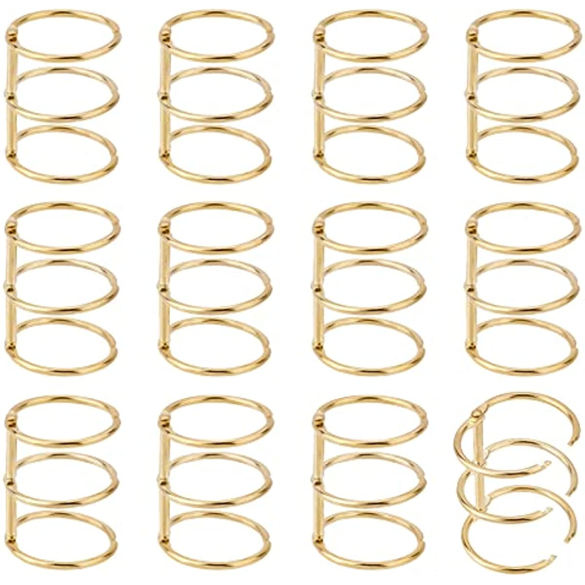 12 Pcs 3 Ring Metal Loose Leaf Binders, 29mm Book Rings Snap Split ...