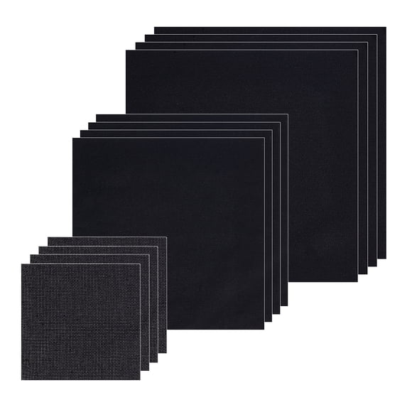 12 Pcs 3 Sizes Classic Reserve Aida Cloth 14 Count Black Stitch Fabric ...