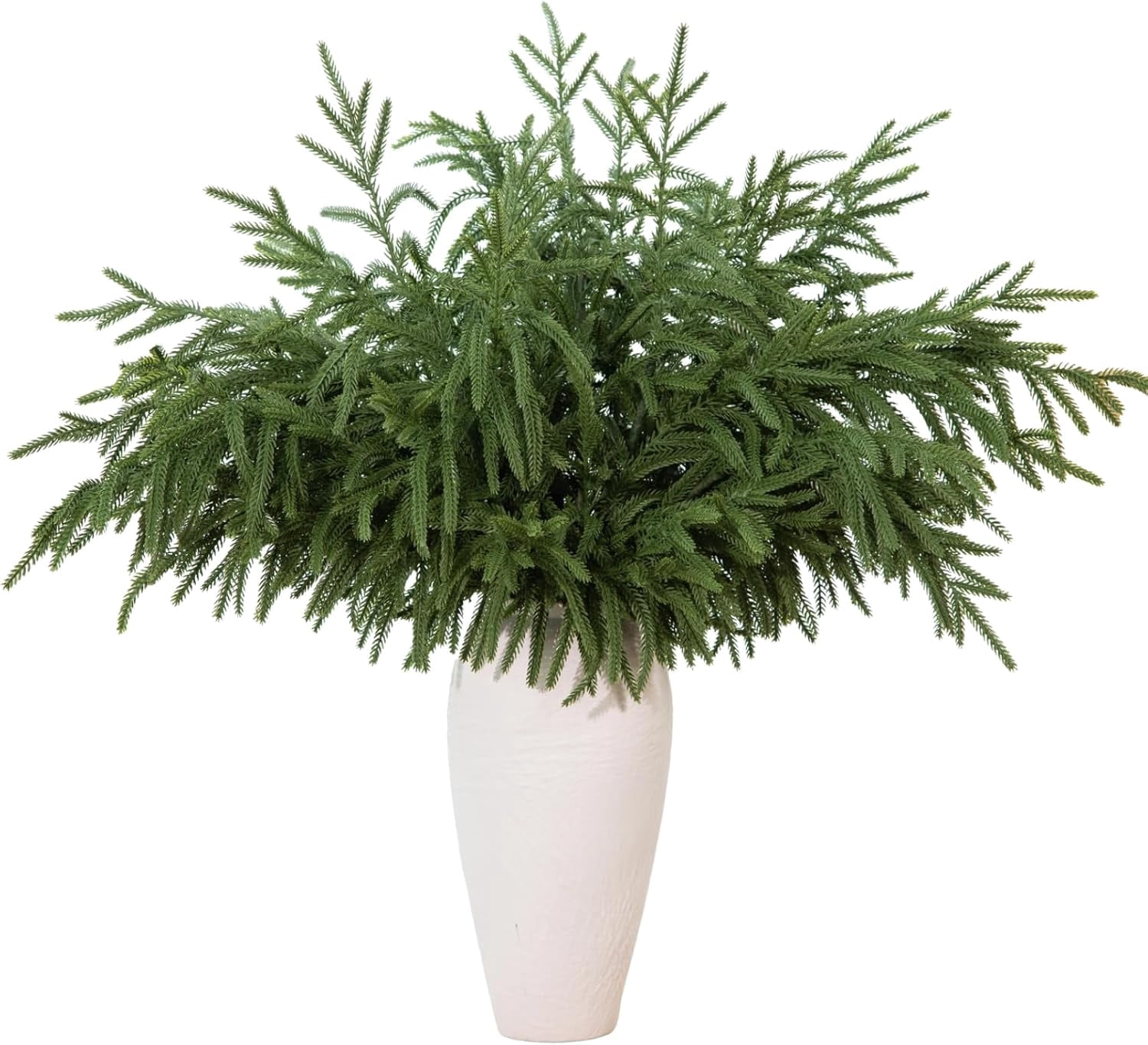 12 Pcs 30 Inch Artificial Norfolk Pine Stems Faux Christmas Greenery ...