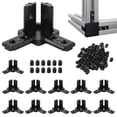 12 Pcs 3030 Corner Brackets, Zinc Alloy 3-Way End Connectors, Includes ...