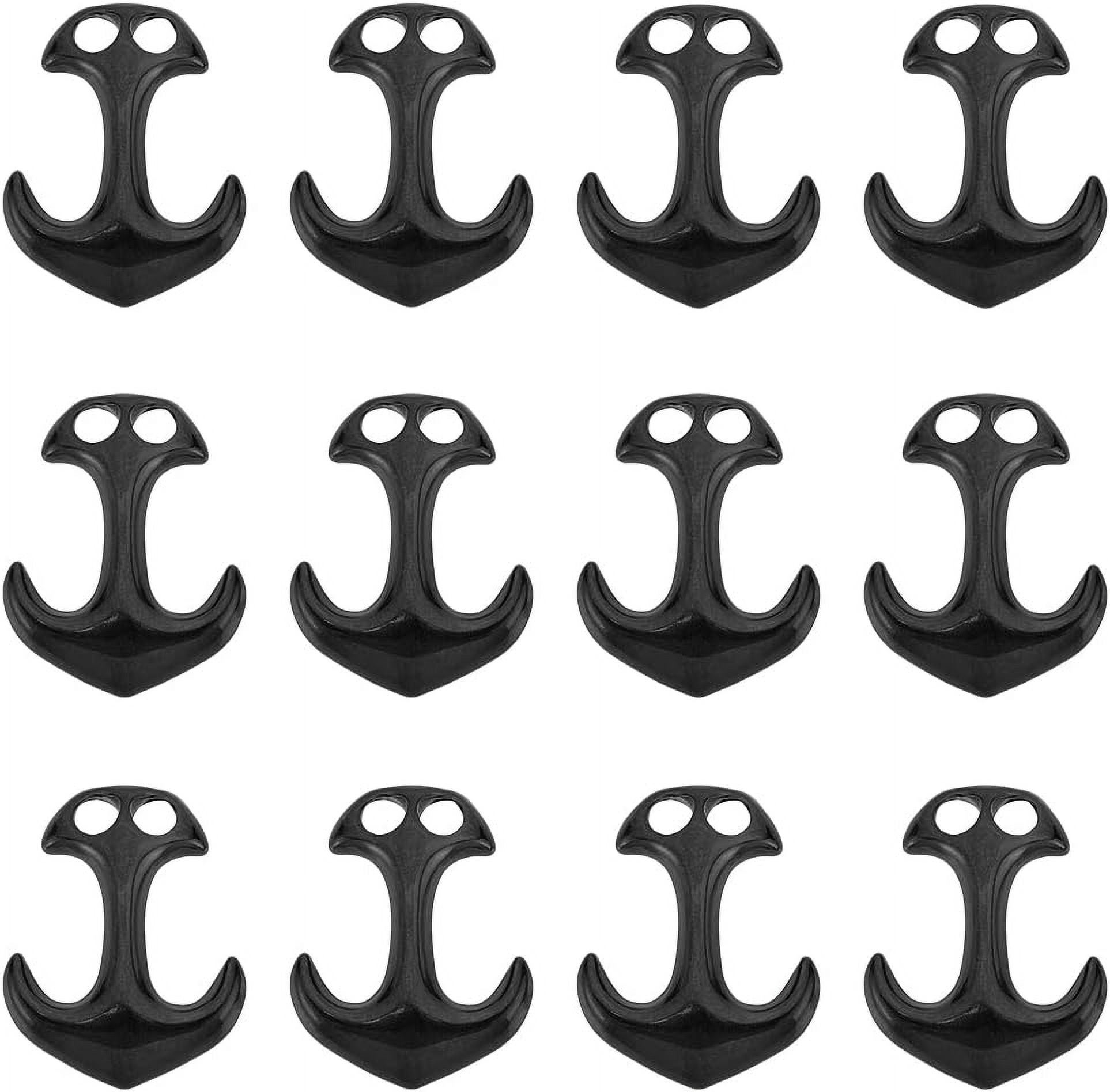 12 Pcs 304 Stainless Steel Anchor Hook Clasps Black Cord End Clasp ...