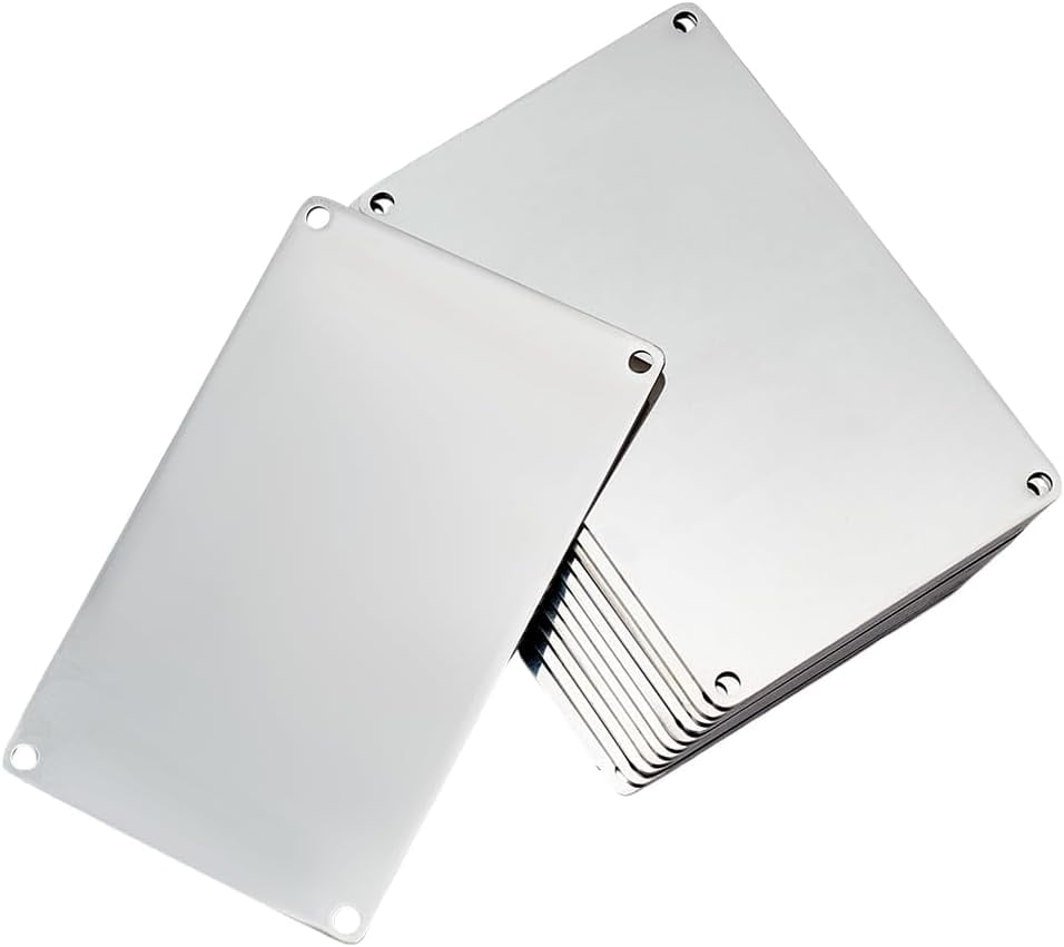 12 Pcs 304 Stainless Steel Engraving Blanks 3.4x2.1 Inch Rectangle ...
