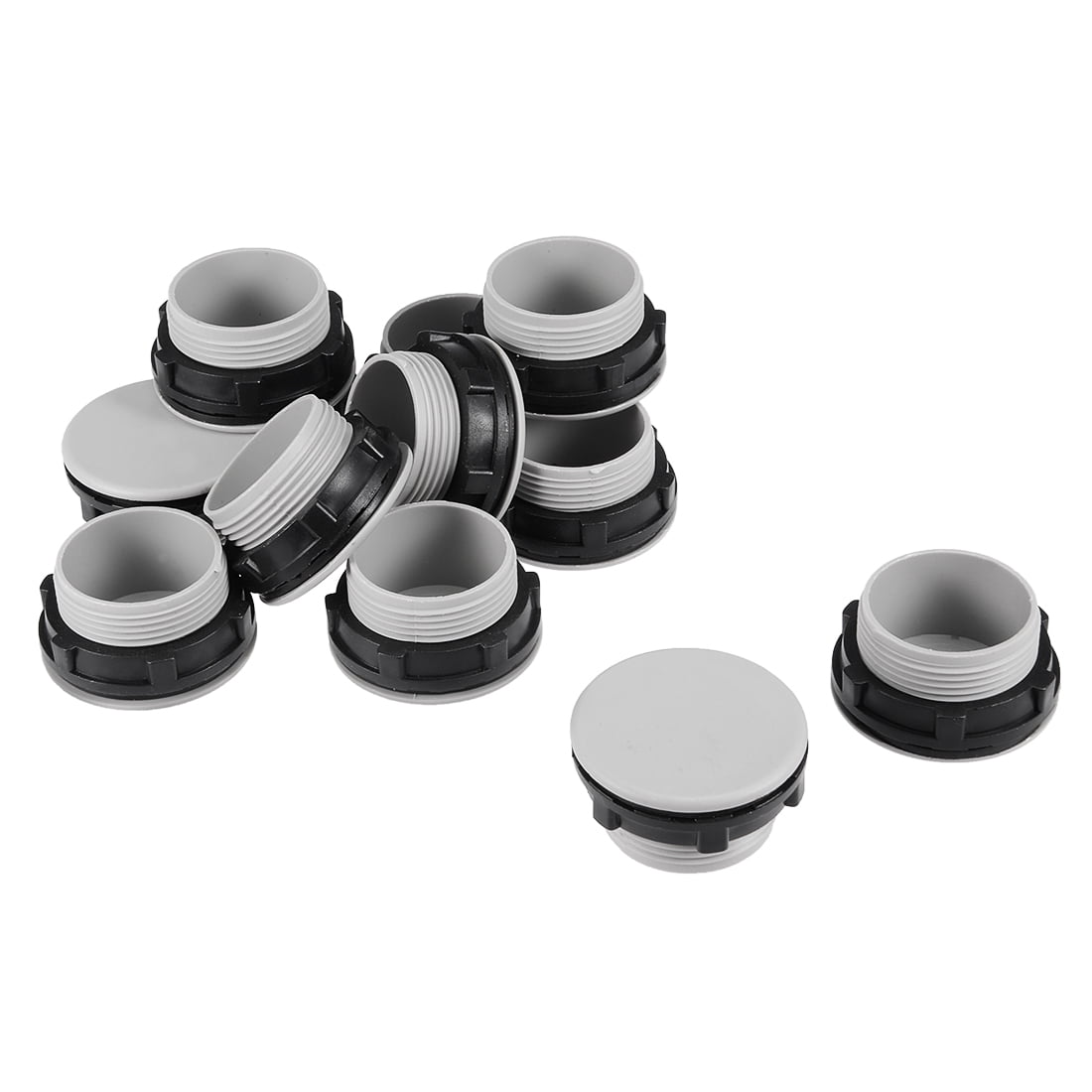12 Pcs 30mm Black Gray Plastic Push Button Switch Hole Panel Plug ...