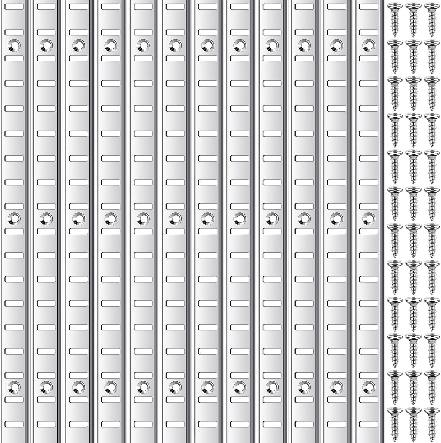 The 12 Pcs 36 Inch Shelf Pilaster Metal Mortise Mount Pilaster Strip ...