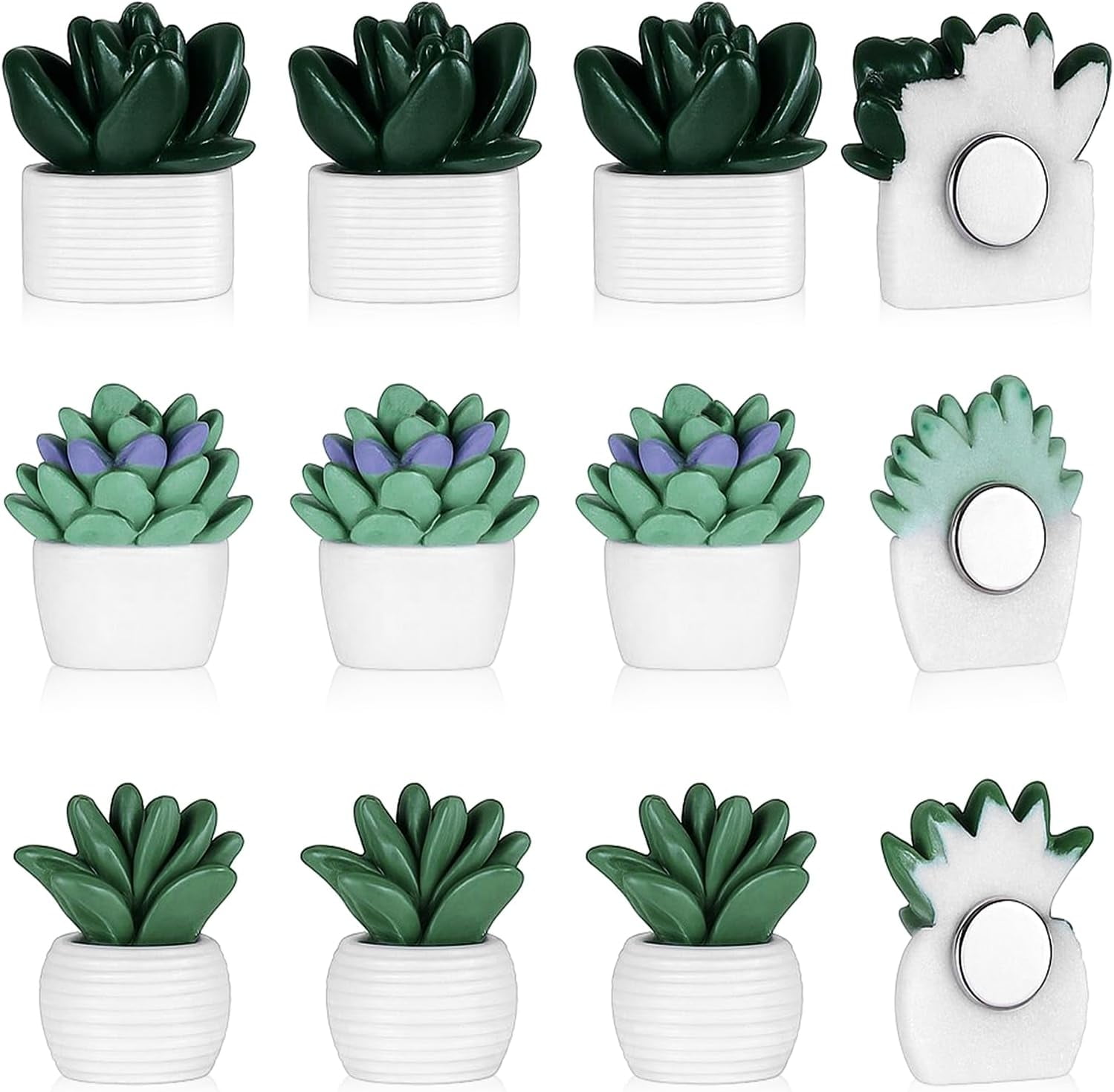 12 Pcs 3D Potted Plant Magnet Stickers, Cute Succulent Fridge Magnet ...