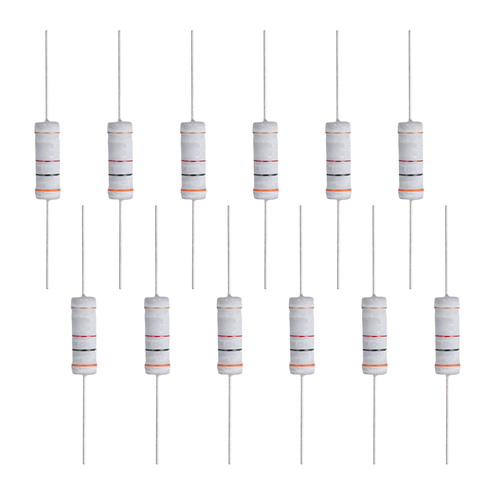 12 Pcs 3K ohm Resistor 5 Watt Metal Film Fixed Resistor for Breadboard ...