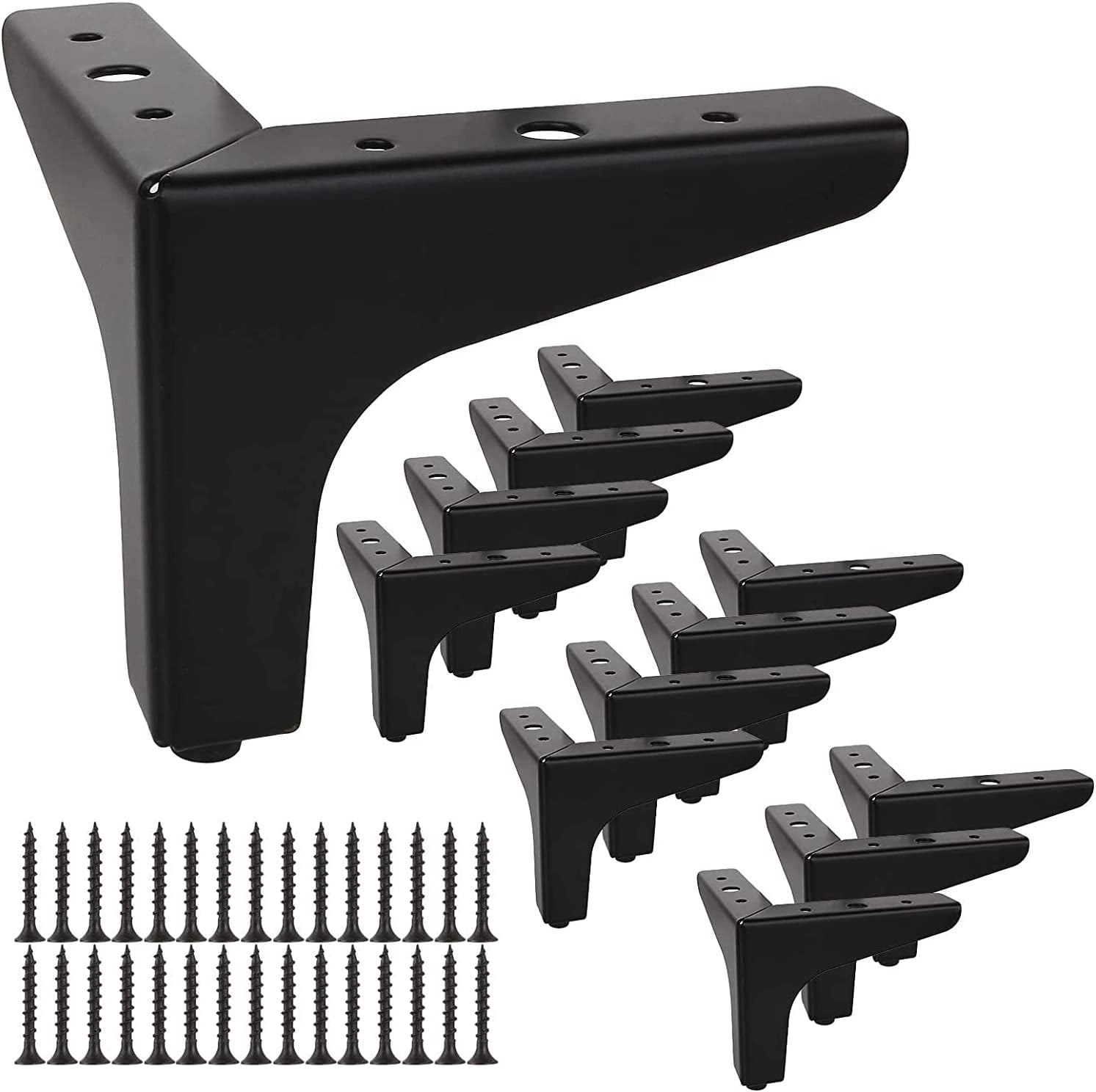 12 Pcs 4 Inch Furniture Legs Black Metal Furniture Legs Modern Style ...