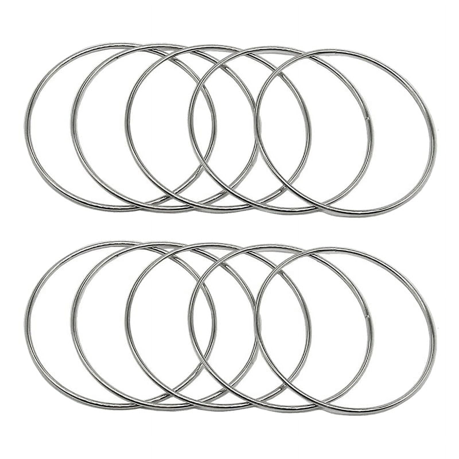 12 Pcs 4 Inch Silver Metal Rings Hoops Macrame Ring for Catchers ...