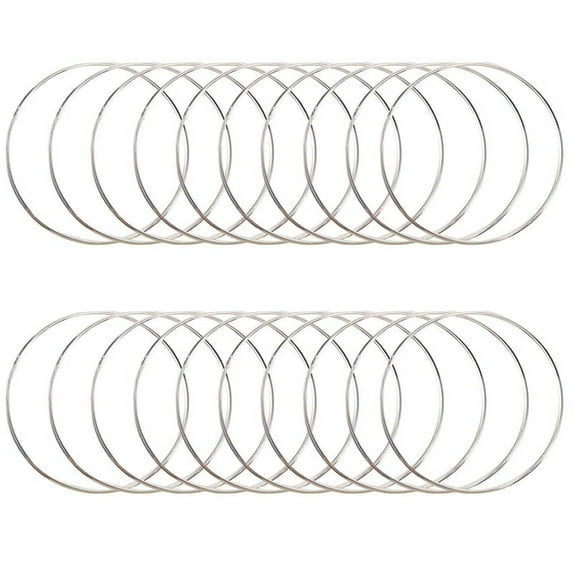 12 Pcs 4 Inch Silver Metal Rings Hoops Macrame Ring for Dream Catchers ...