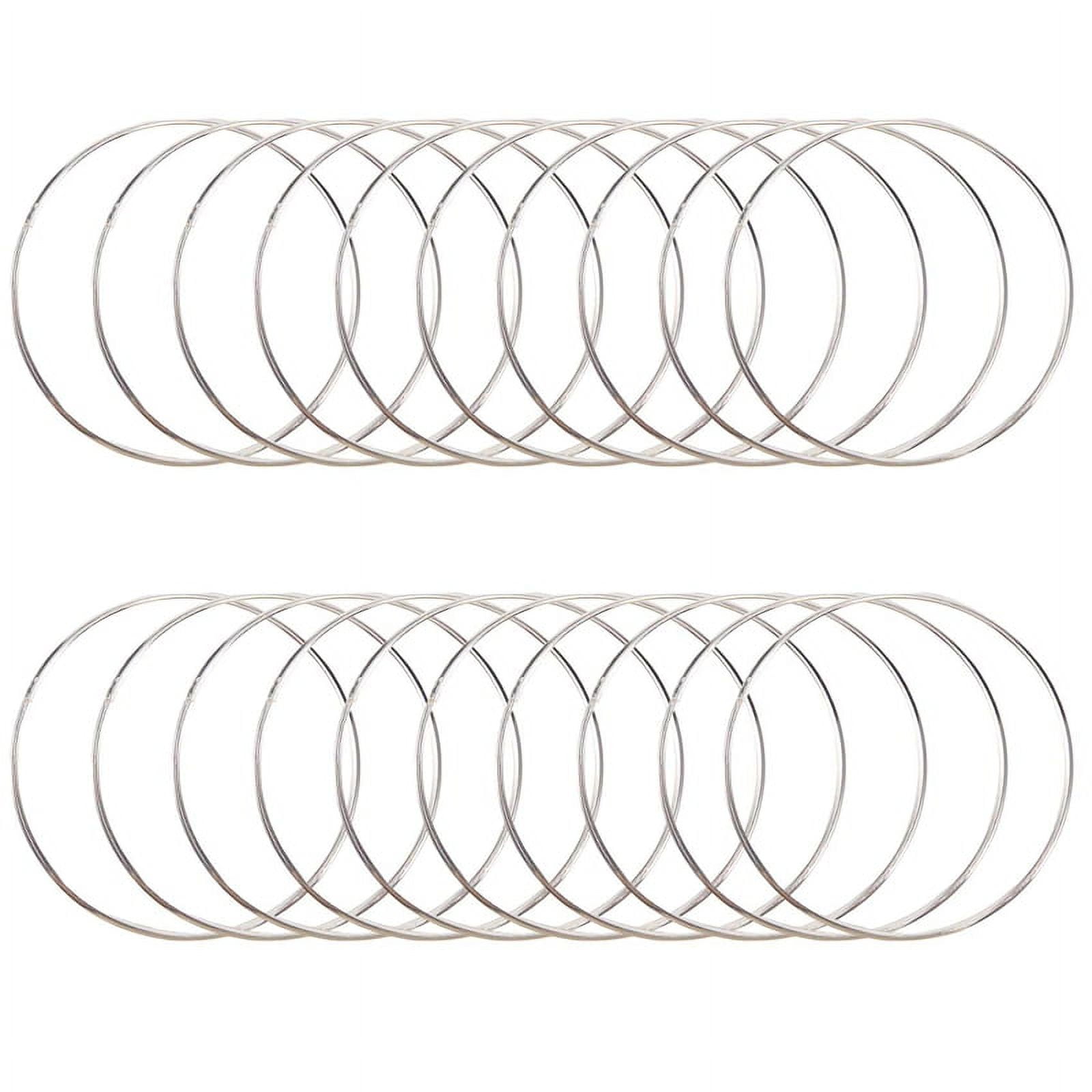 12 Pcs 4 Inch Silver Metal Rings Hoops Macrame Ring for Dream Catchers ...