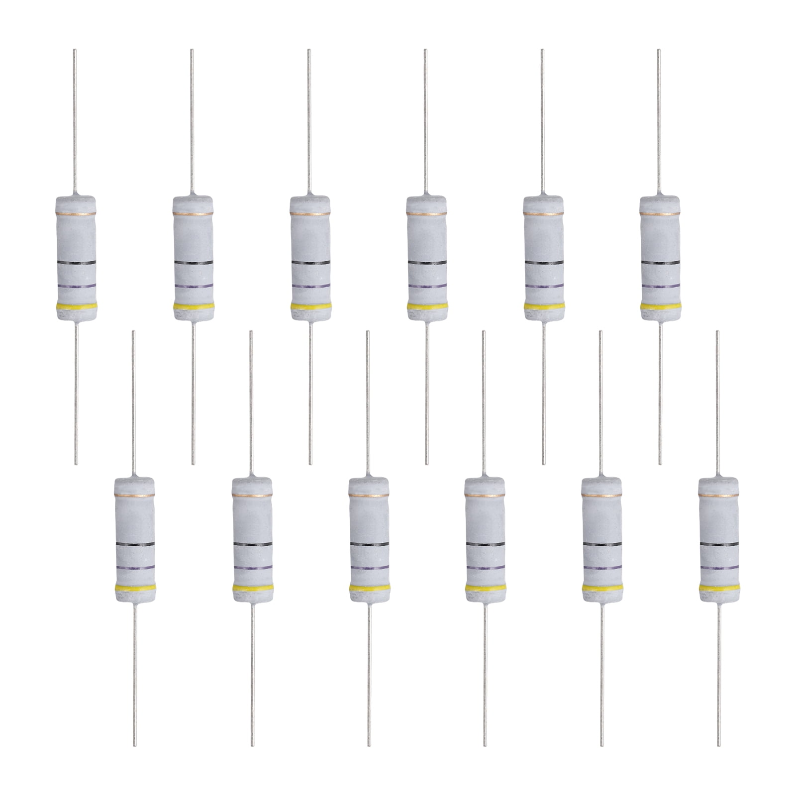 12 Pcs 47 ohm Resistor 5 Watt Metal Film Fixed Resistor for Breadboard ...