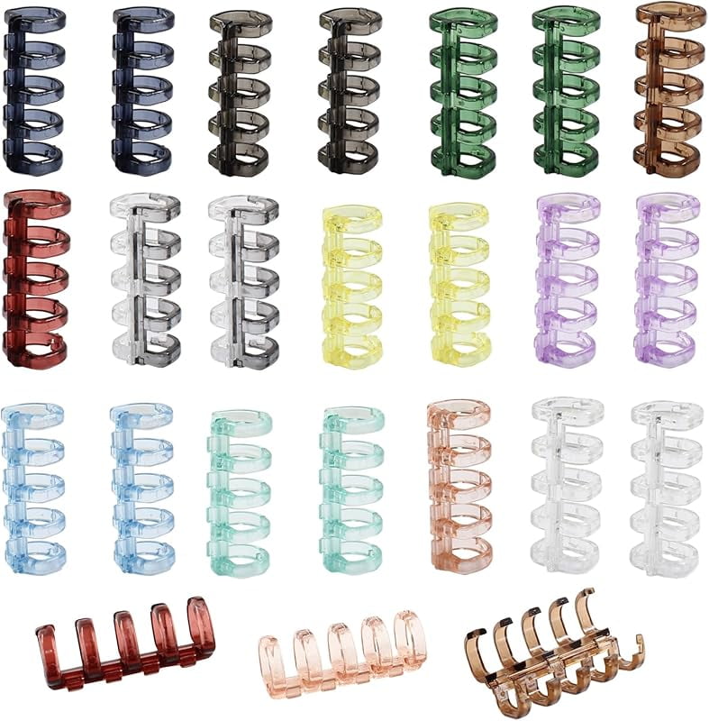 12 Pcs 5 Ring Loose Leaf Binders Book Rings, Multicolored Plastic Binding Spines Combs Snap ...