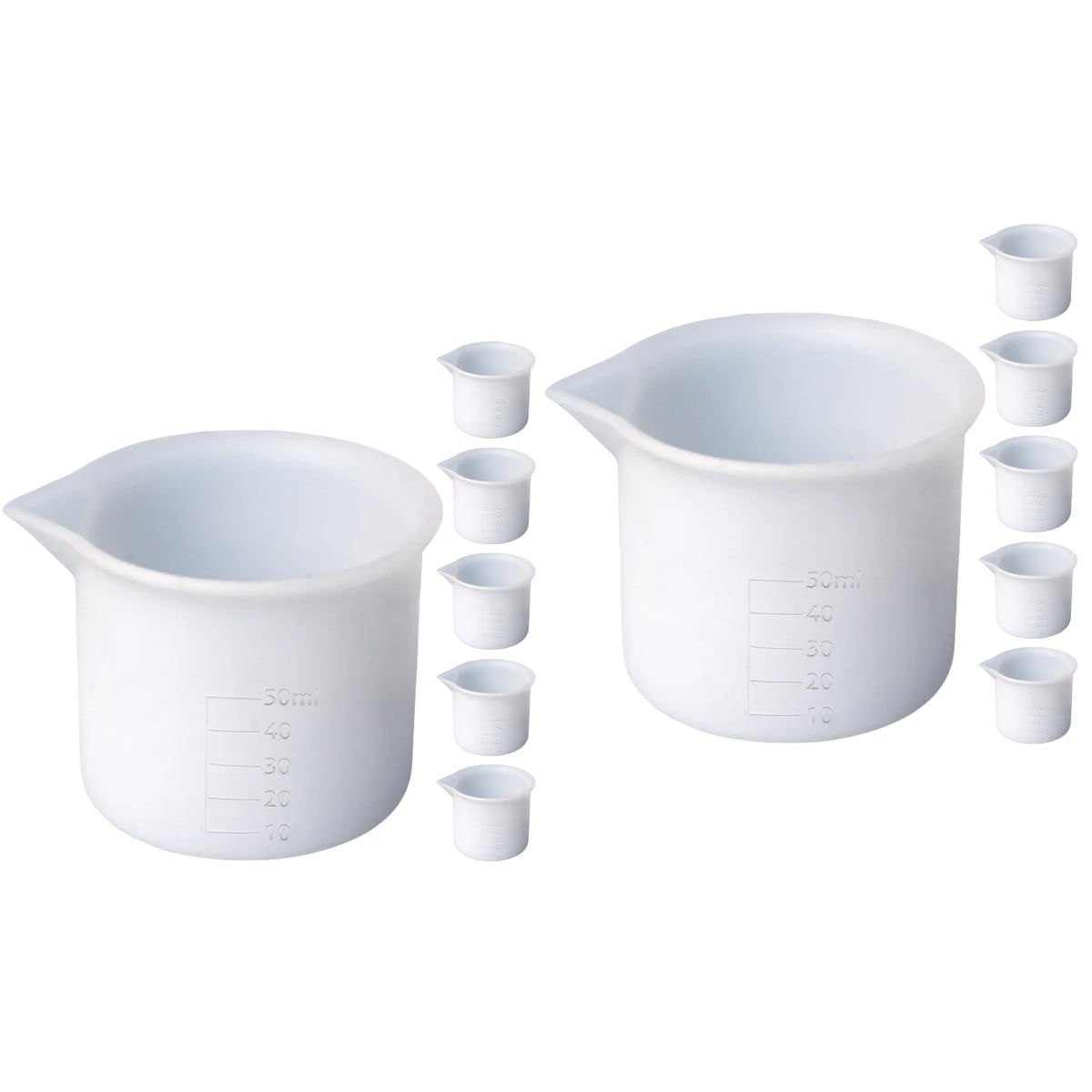 12 Pcs 50ml Silicone Measuring Cup Resin Crafts Epoxy Craft Tool ...