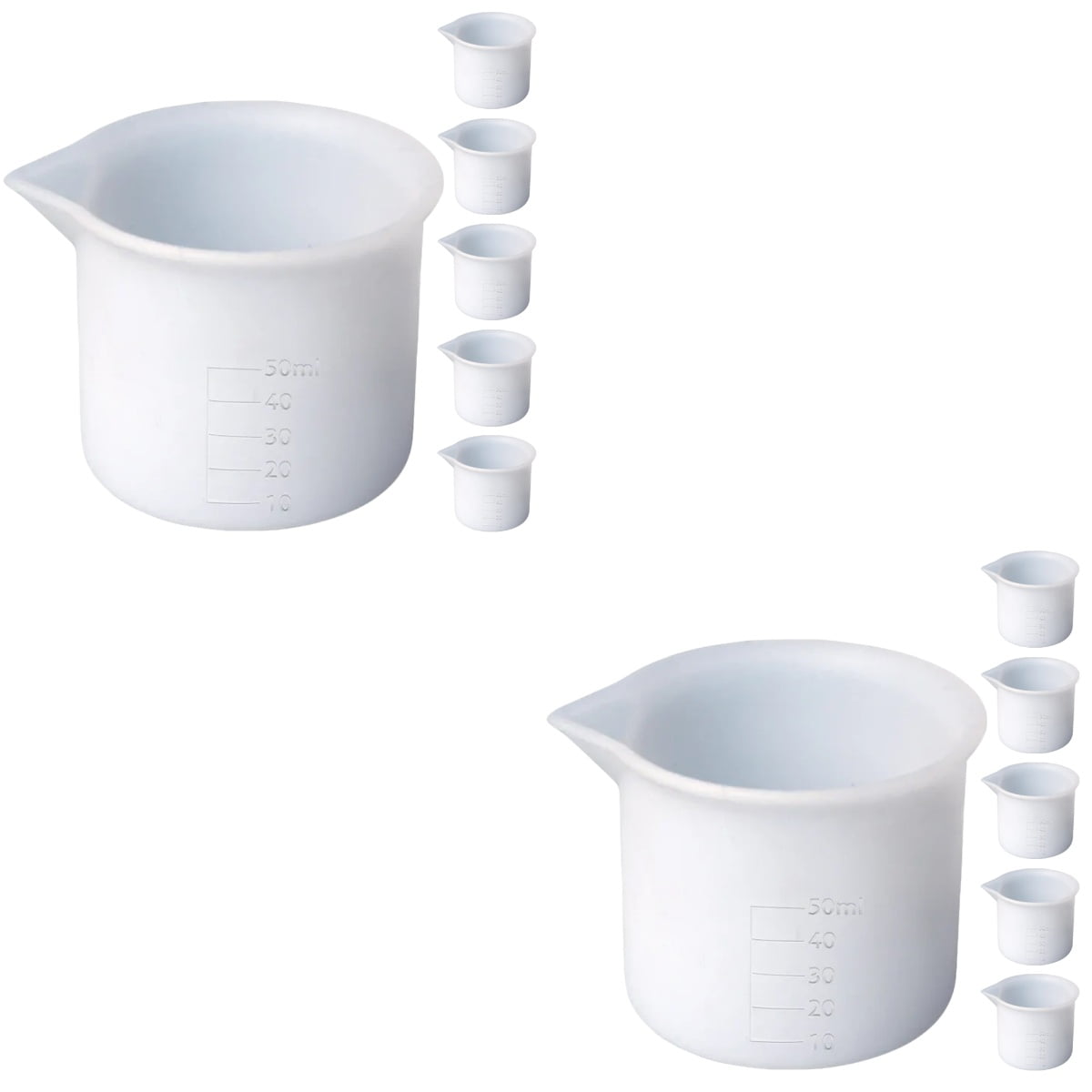 12 Pcs 50ml Silicone Measuring Cup Resin Crafts Mixing Tools Epoxy ...