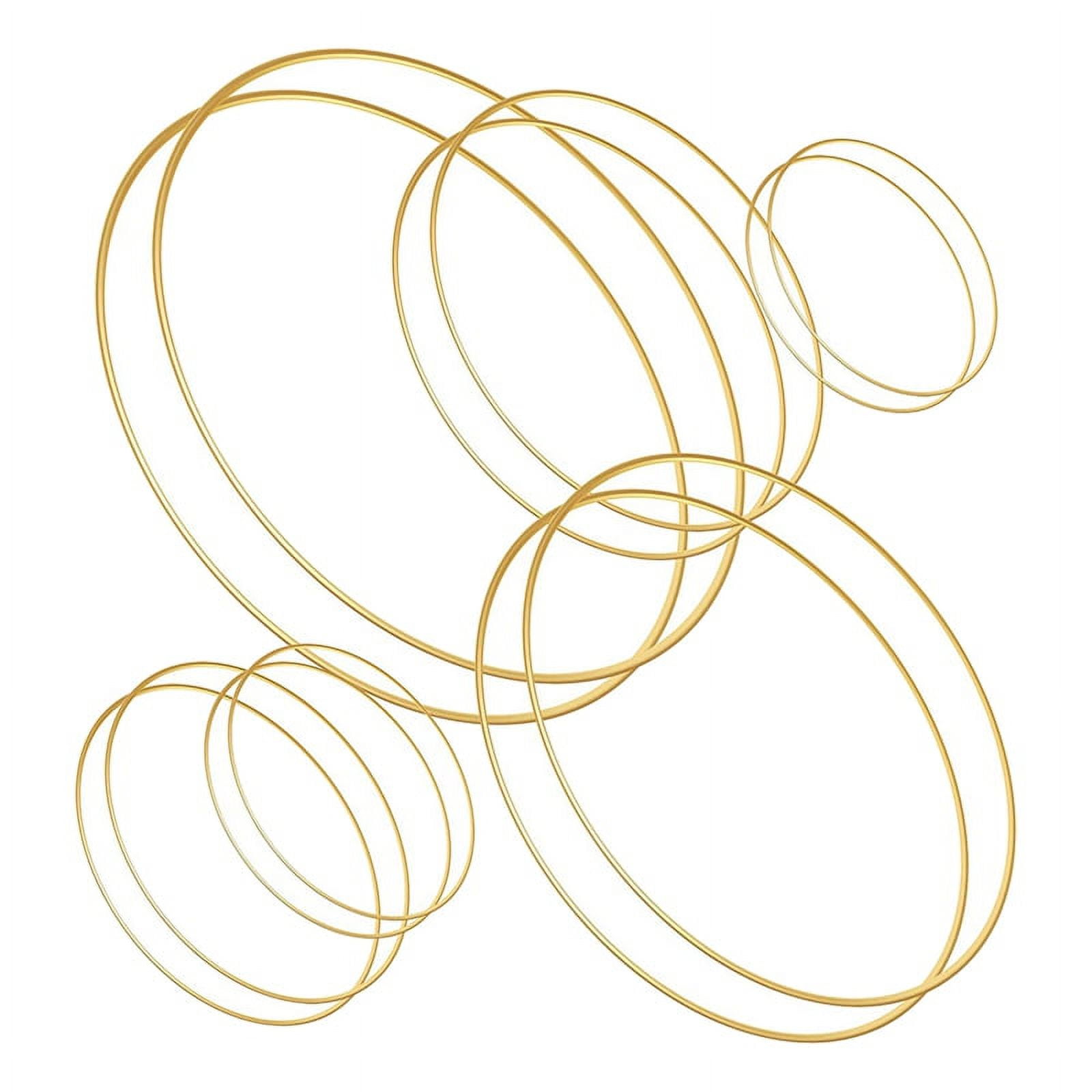 12 Pcs 6 Sizes Gold Catcher Metal Rings Floral Hoops Wreath - Walmart.com