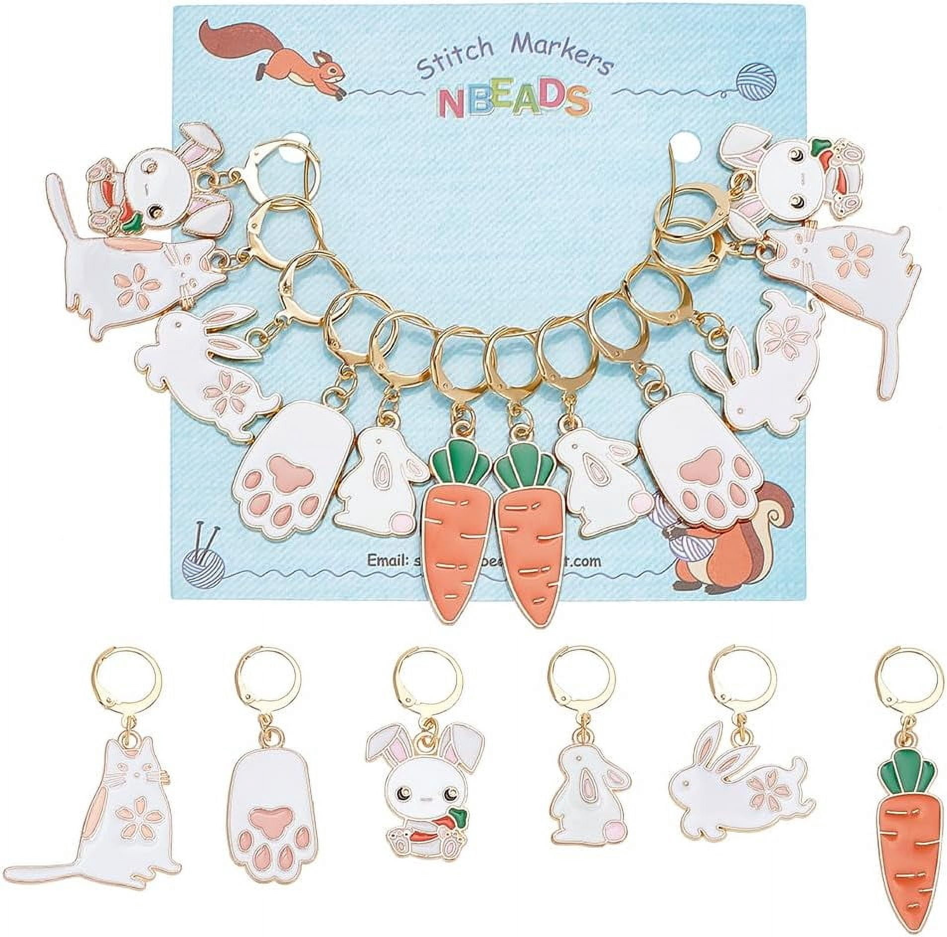 12 Pcs 6 Styles Carrot Rabbit Stitch Markers Carrot/Rabbit/Cat/Paw ...