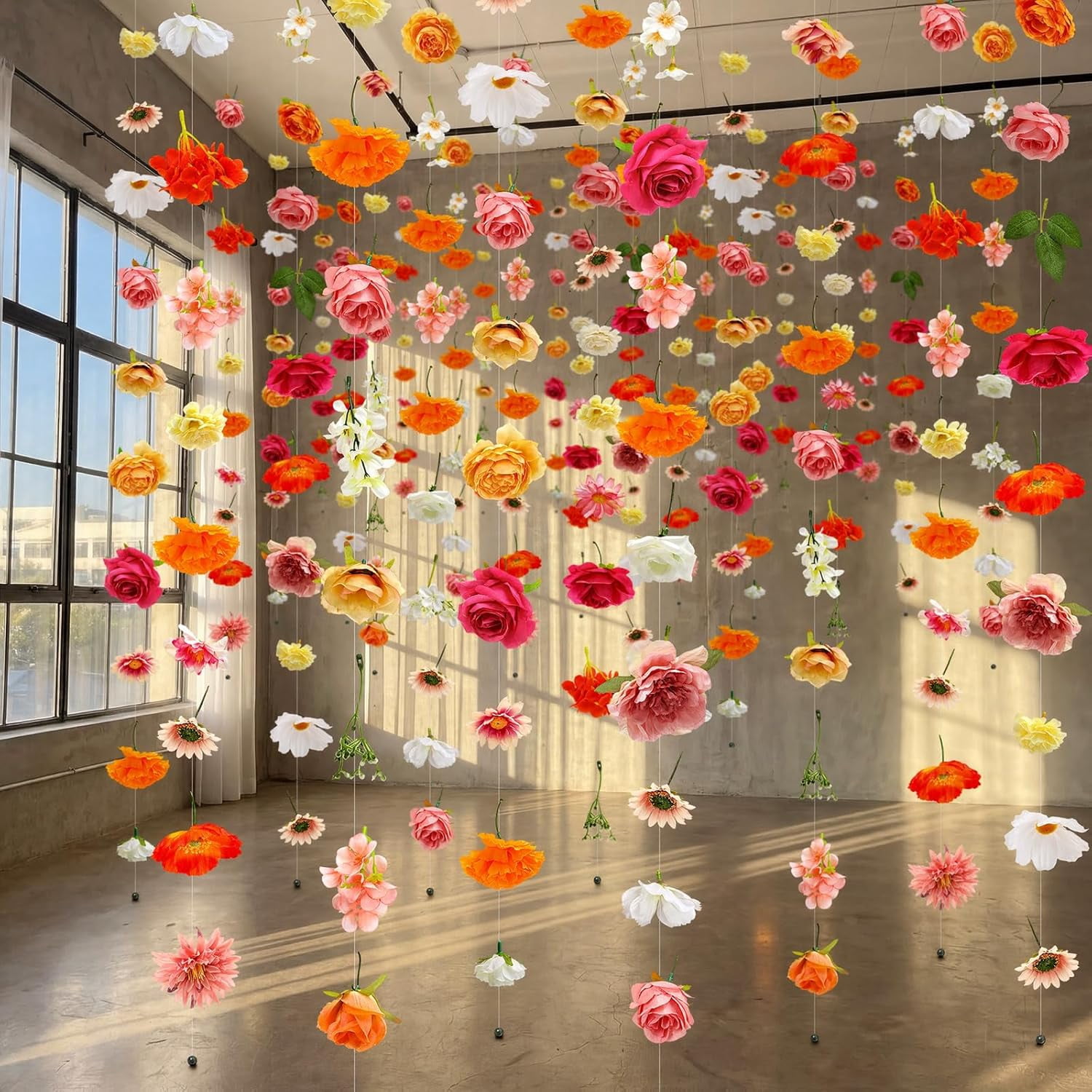 12 Pcs 70.8 Ft Wildflower Garland Pre Strung Artificial Hanging Flower ...