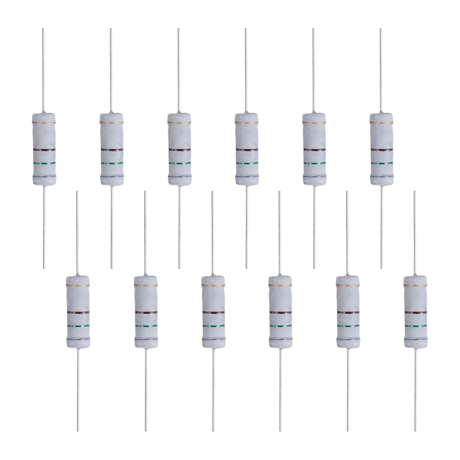 12 Pcs 750 ohm Resistor 5 Watt Metal Film Fixed Resistor for Breadboard ...