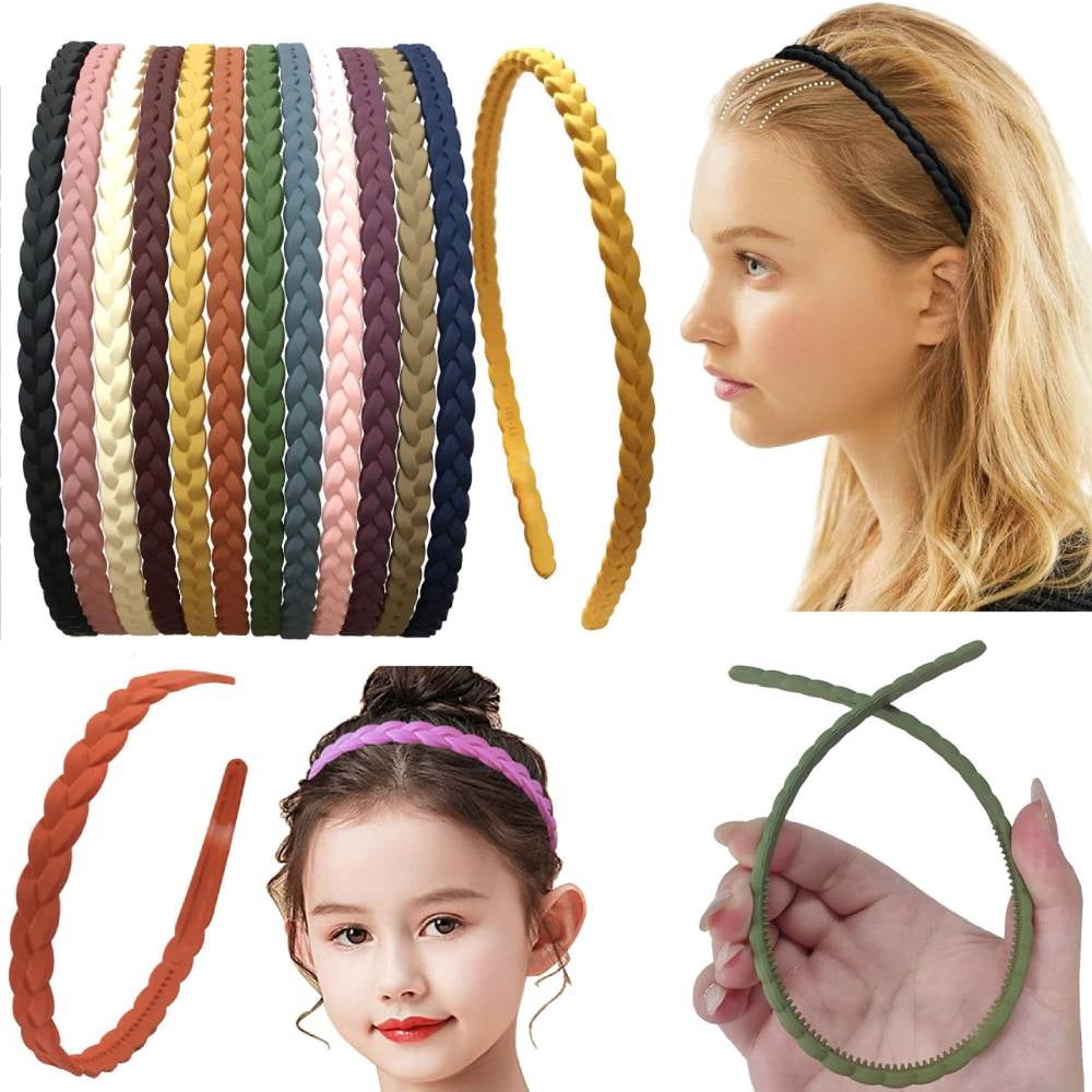 12 Pcs 7mm Thin Headbands For Women,Plastic Headband with Teeth Head ...