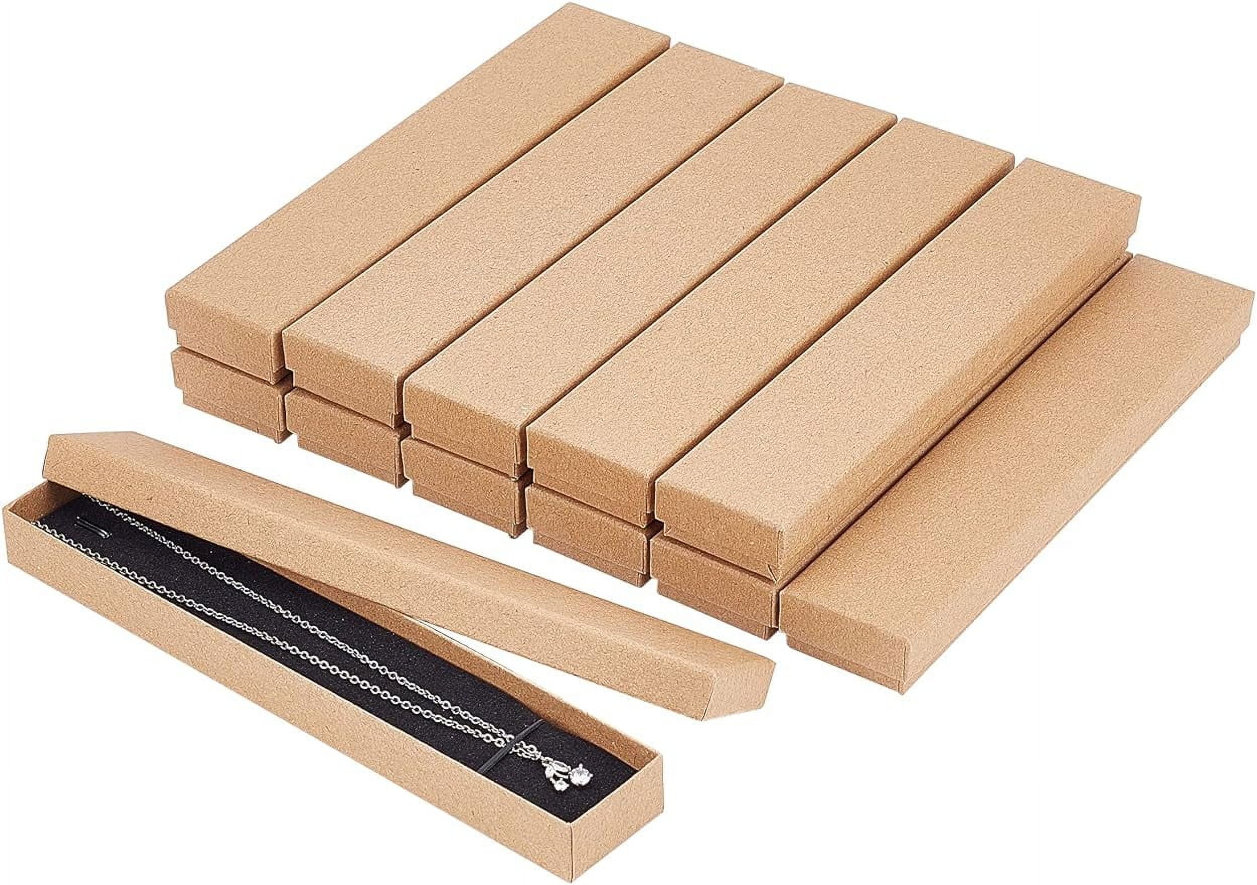 12 Pcs 8.26" Long Rectangle Cardboard Jewelry Set Boxes with Sponge Inside for Jewelry Bracelet ...