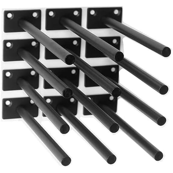 12 Pcs 8" Black Solid Steel Floating Shelf Bracket Blind Shelf Supports ...