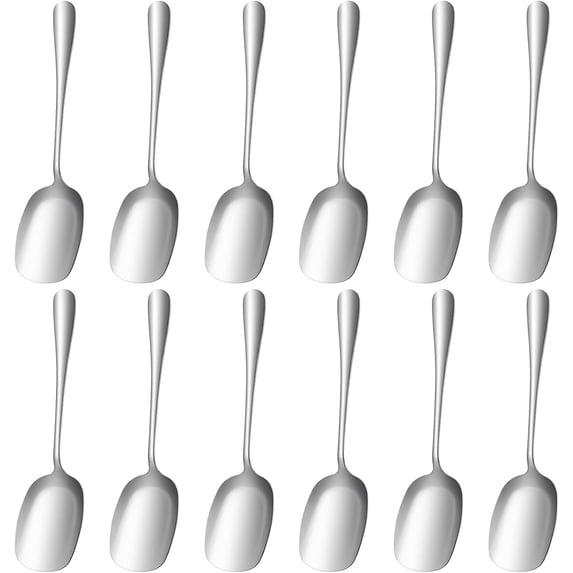 12 Pcs 8.6 Inch Stainless Steel Serving Spoon, Large Buffet Serving Spoon Set, Food-Grade ...