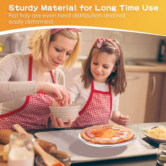 12 Pcs 8 Inch Pizza Pans Bulk Non Stick Aluminum Round Baking Tray Set ...