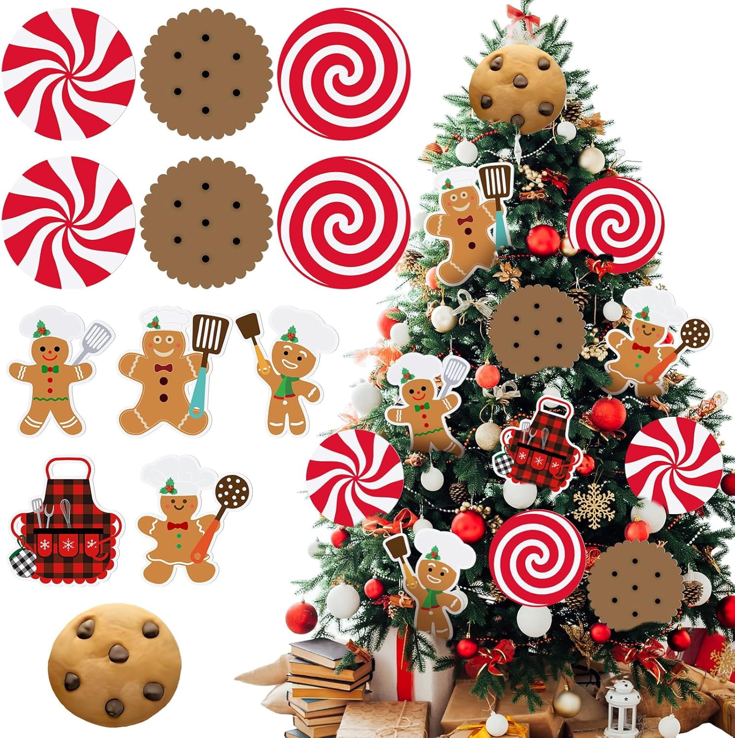 12 Pcs 8'' Large Gingerbread Man Christmas Tree Picks Gingerbread ...