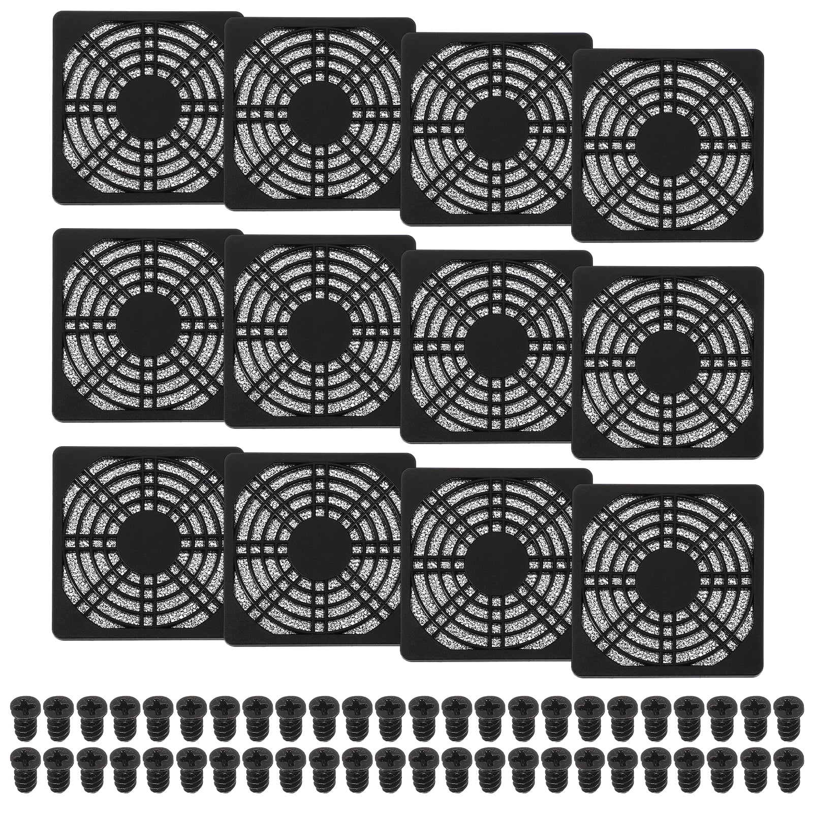 12 Pcs 80mm Fan Filter Grill Plastic Ventilation Grill Cover with ...