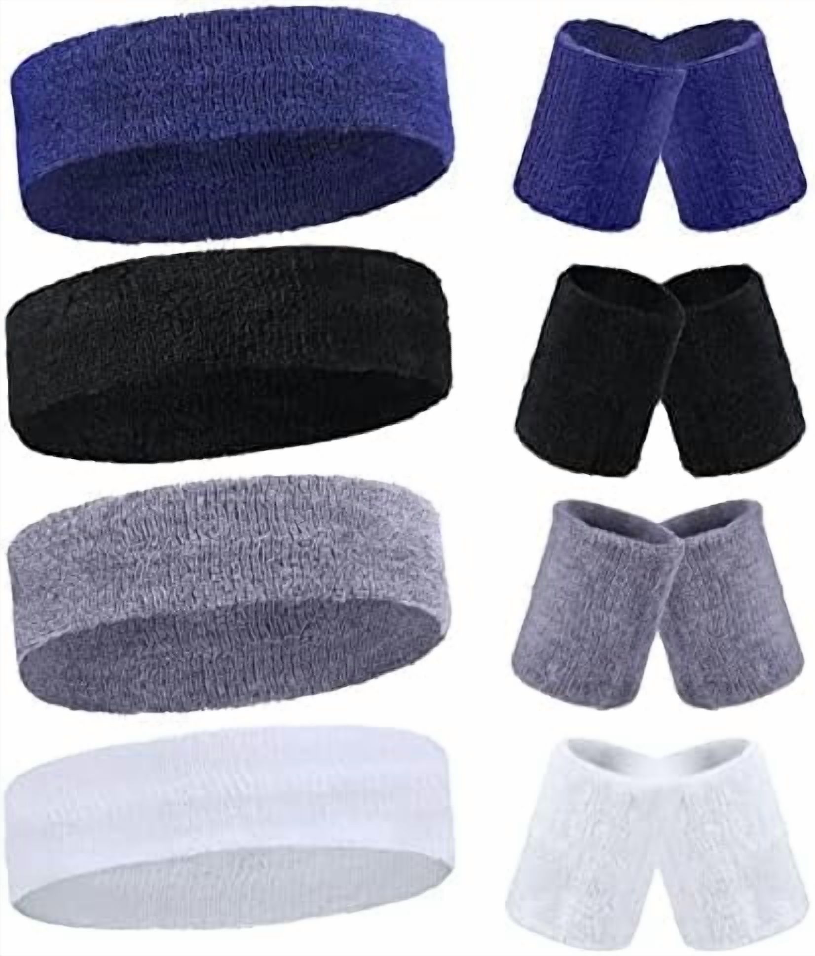 12 Pcs 80s 90s Sweatbands Neon Sports Headbands Wristband Set for Men ...