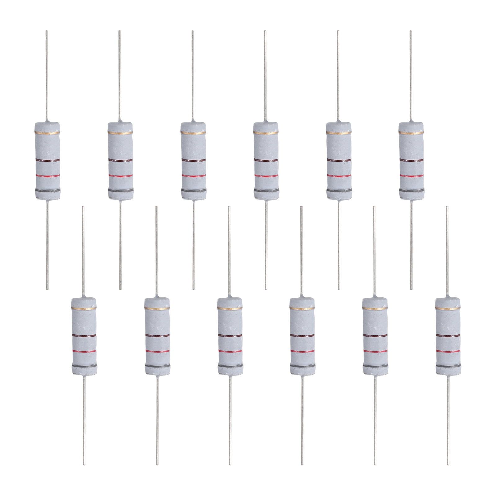 12 Pcs 820 ohm Resistor 5 Watt Metal Film Fixed Resistor for Breadboard ...