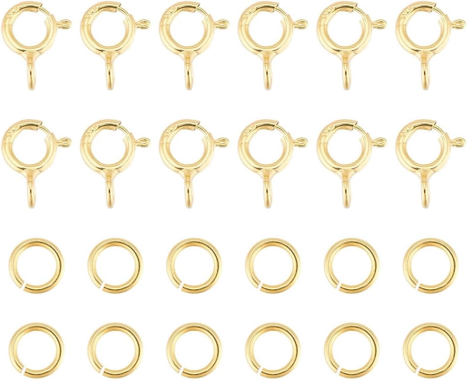 12 Pcs 925 Sterling Silver Spring Ring Clasps for Jewellery Making Real ...