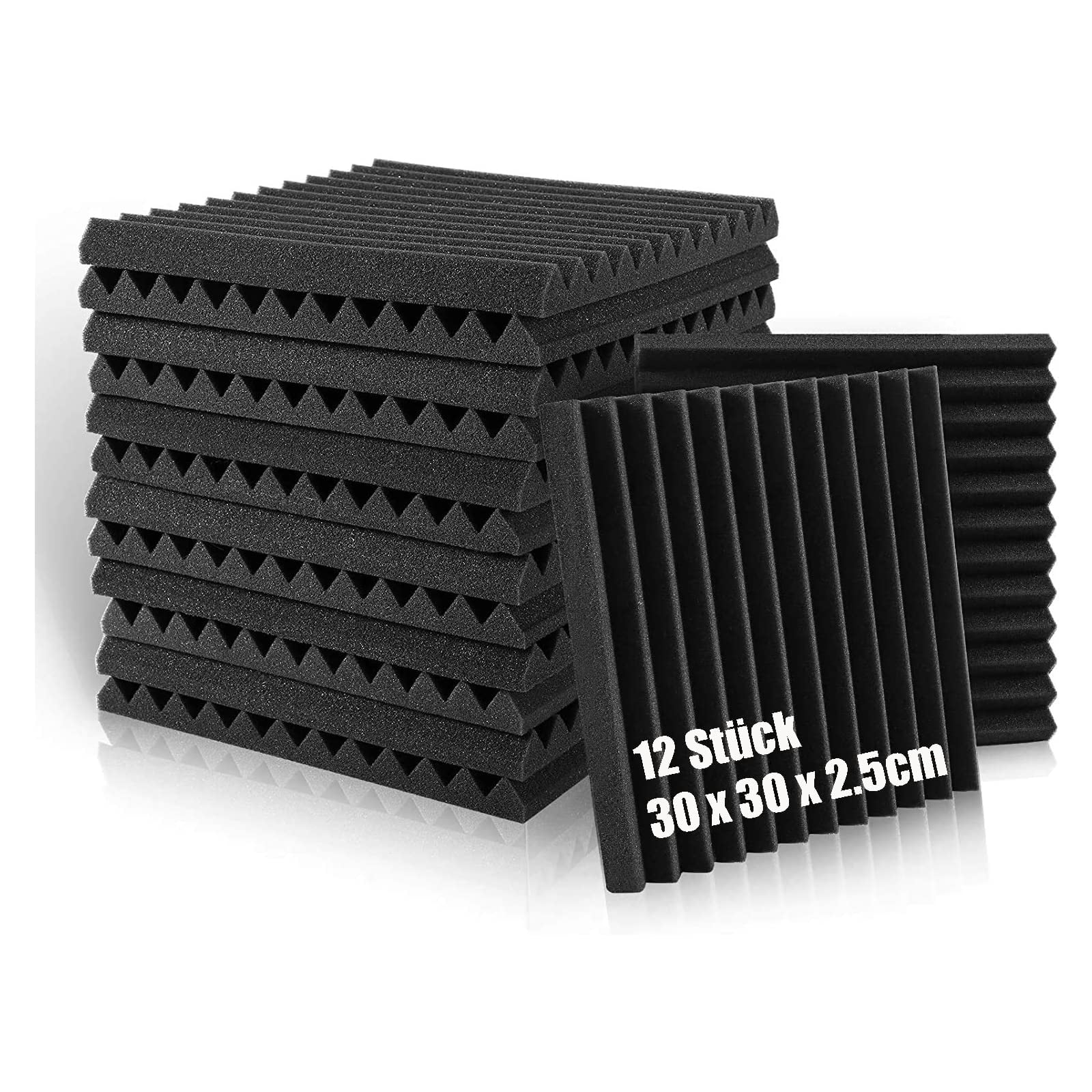 12 Pcs Acoustic Foam Panels,Acoustic Panels Studio Foam Tiles with High ...