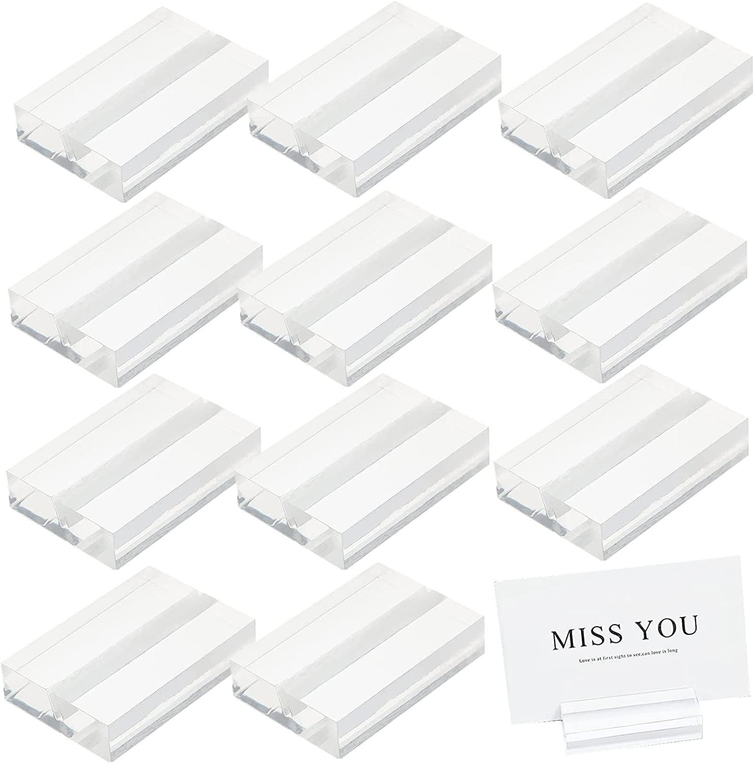 DIY 12 Pcs Acrylic Place Card Holder Guest Names Holder Slotted Holder ...
