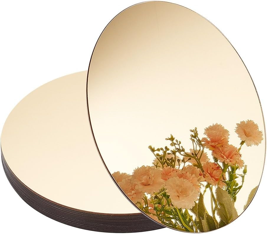 12 Pcs Acrylic Round Mirrors for Tables 7.87inch Gold Self Adhesive ...