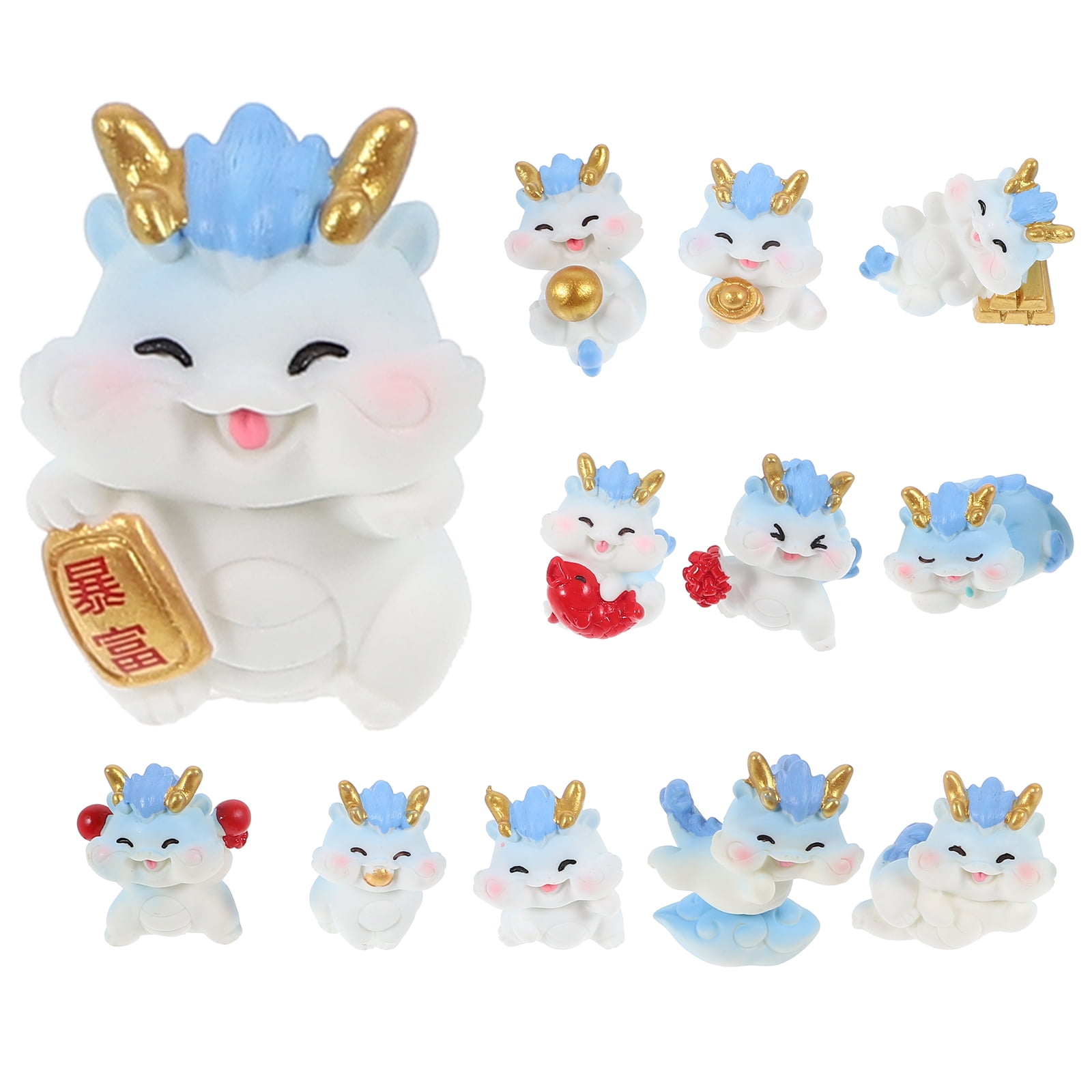 12 Pcs Outdoor Garden Statues Mini Figurines Set Decorative Lawn ...