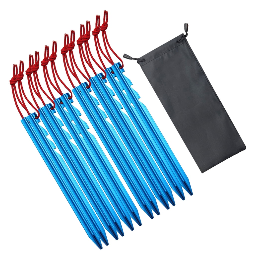 12 Pcs Aluminium Alloy Tent Stakes Heavy Duty Beach Tent Peg Canopy ...