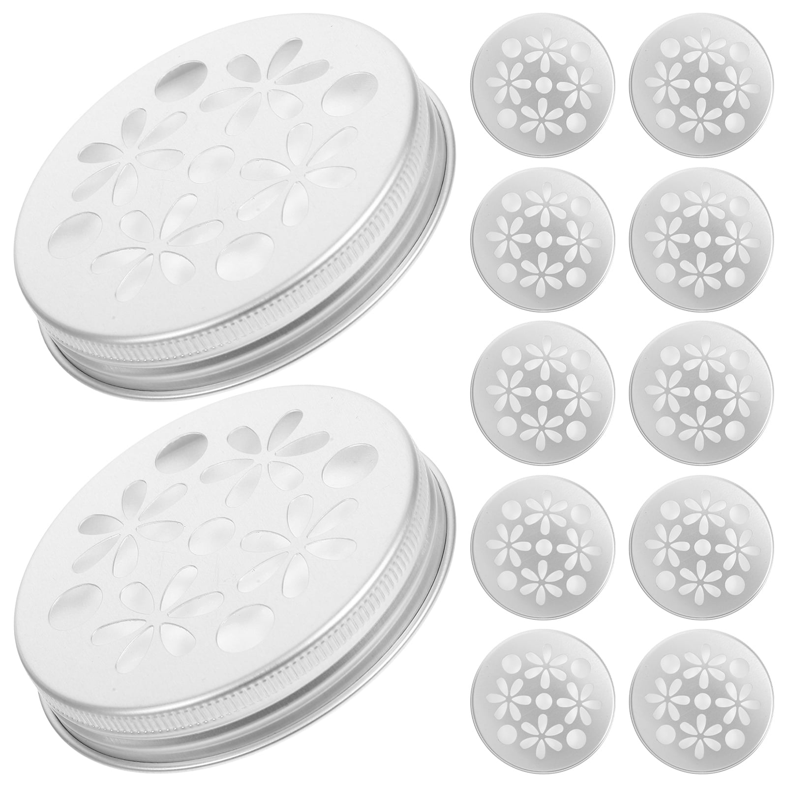 12 Pcs Aluminum Cap Flower Jar Holder Grid Lids Frog Jars Arrangement ...