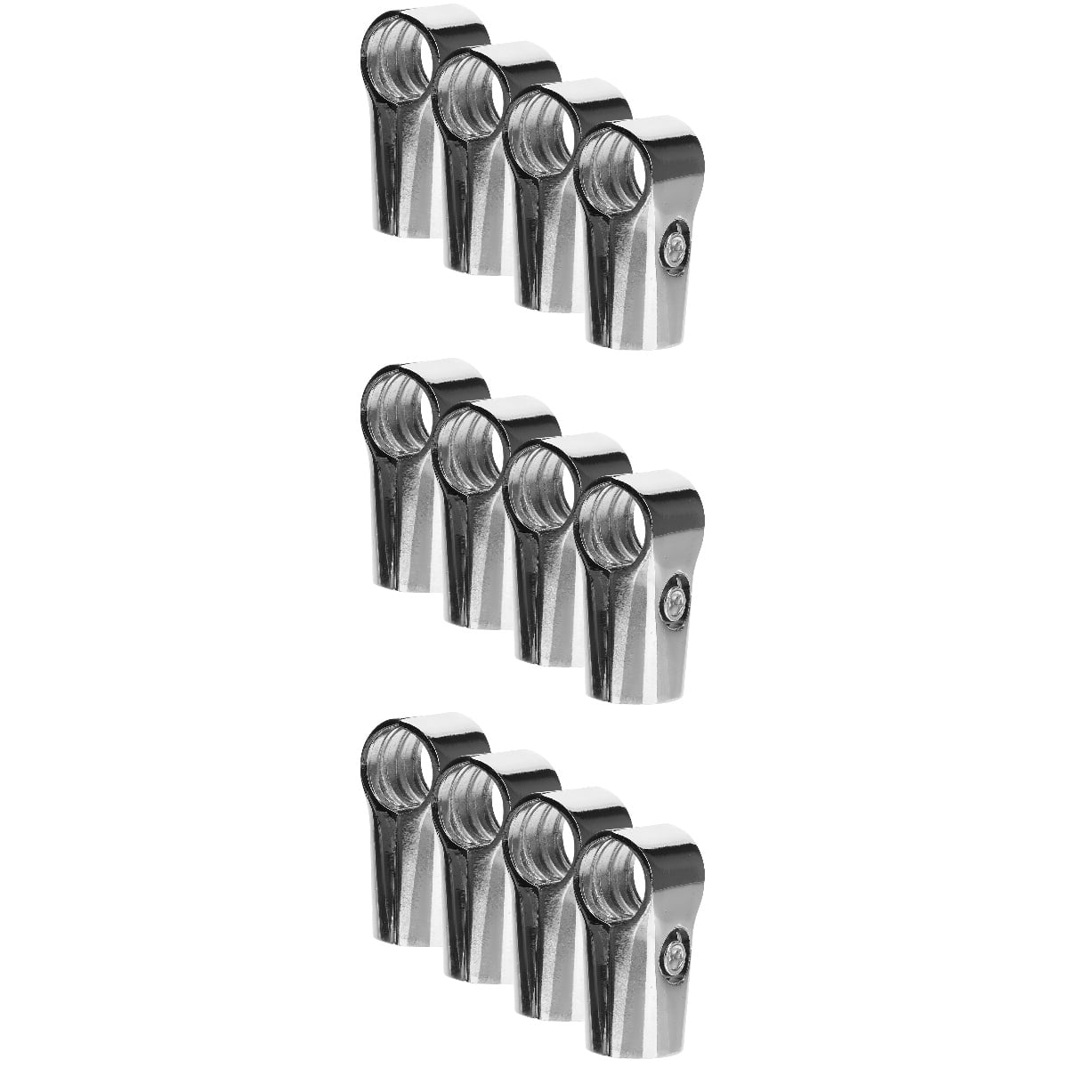 12 Pcs Aluminum Pipe Joint Closet Pole Connector Alloy Stainless Steel ...